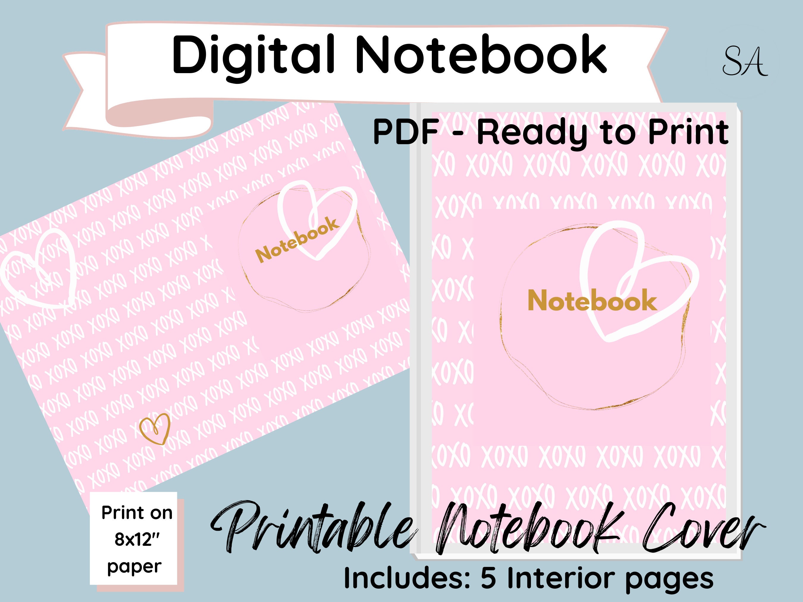 Printable Notebook Cover Digital Note Cover Digital - Etsy