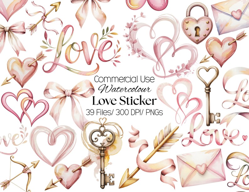 39 Love Sticker Clip Art - Mshiheart - Etsy