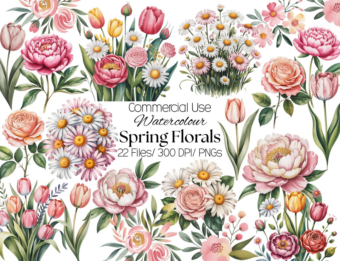 22 Spring Florals Clipart – Mshiheart - Etsy