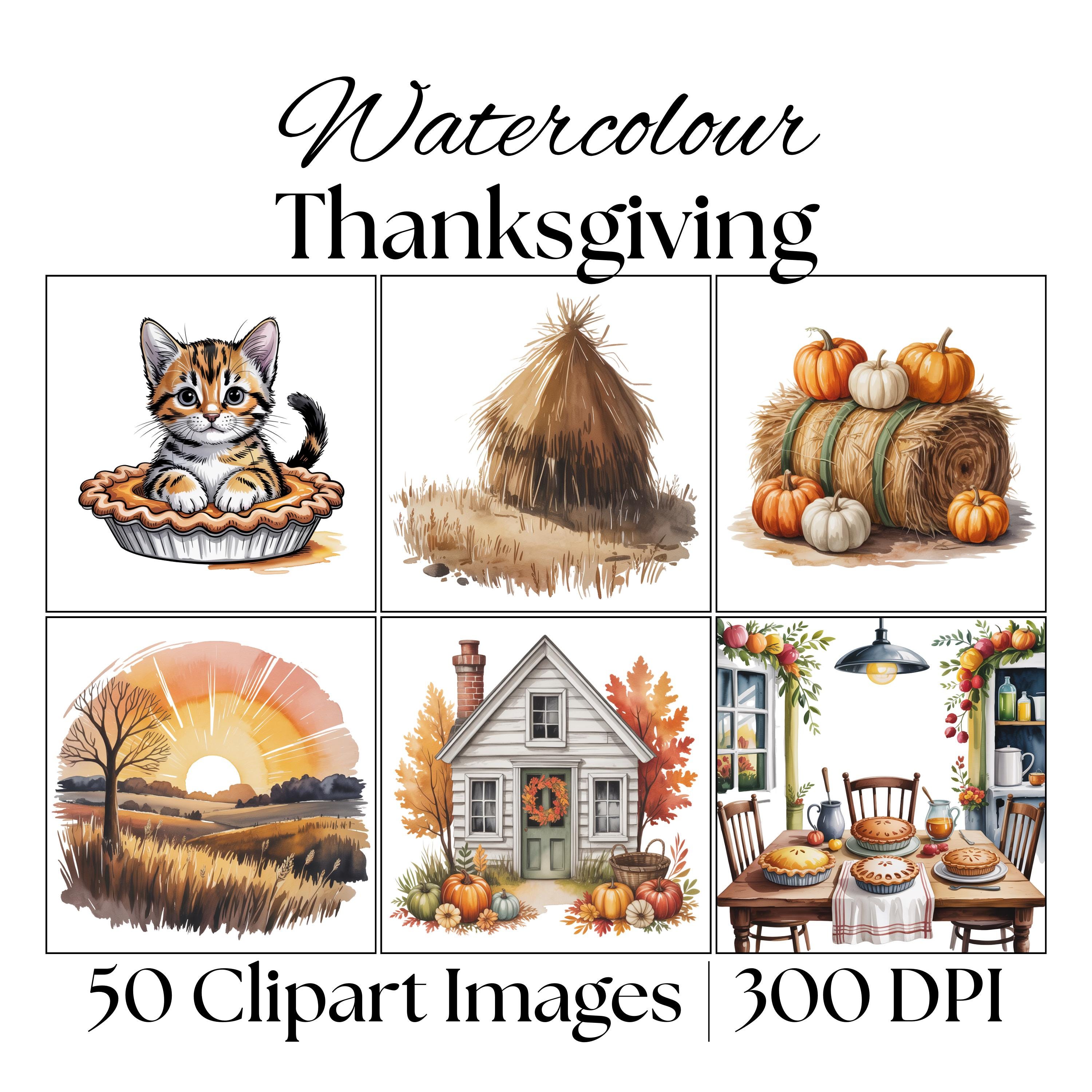 Thanksgiving Clipart Bundle | 50 Autumn PNG Images (digital Download ...