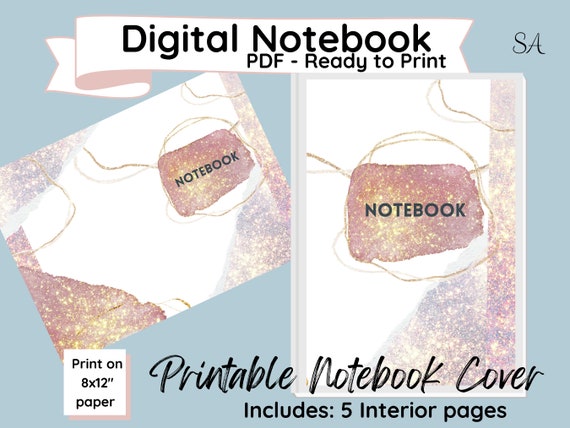 Printable Diary Printable Notebook Cover Digital Note | Etsy