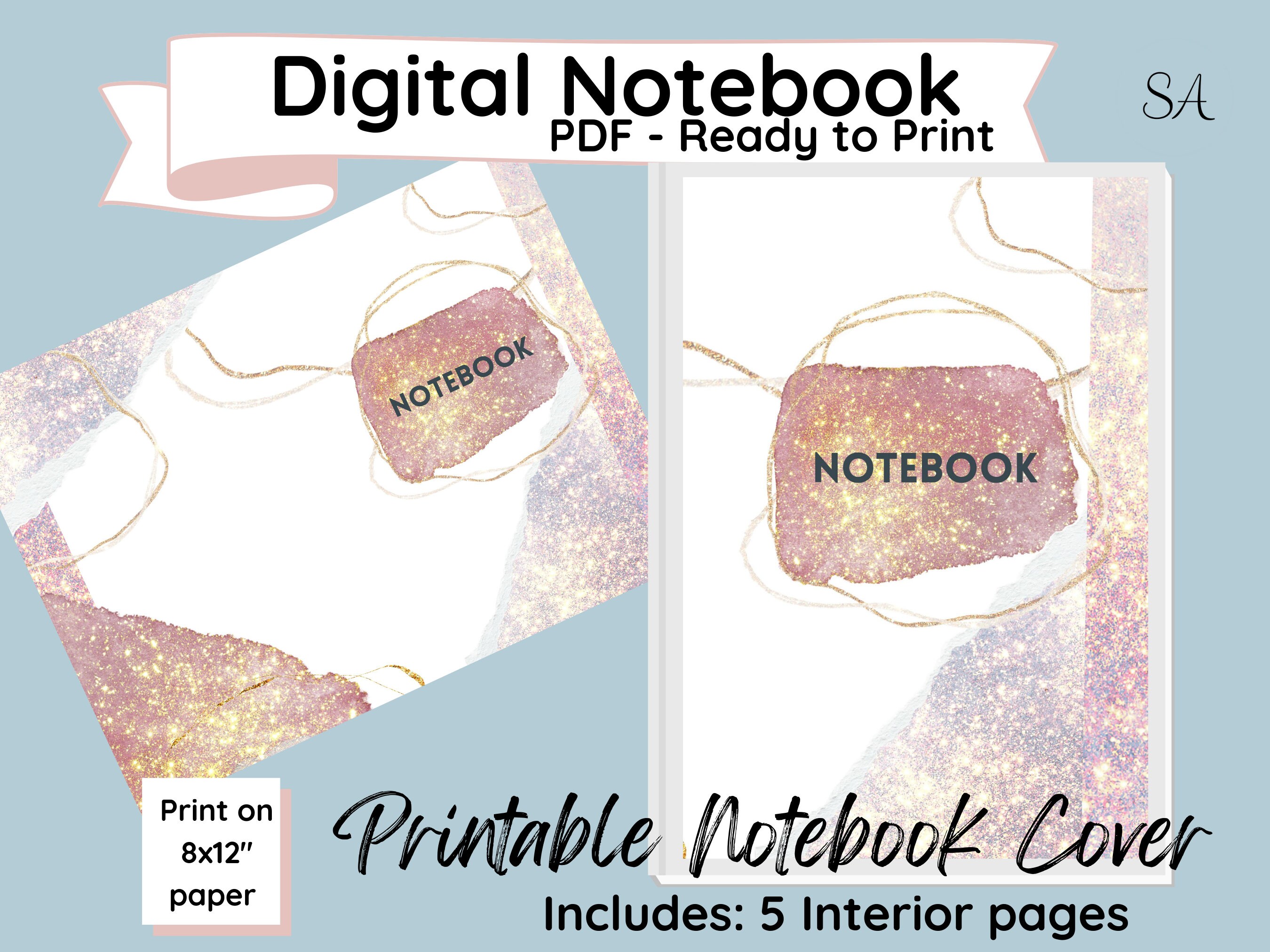 Printable Diary Printable Notebook Cover Digital Note - Etsy