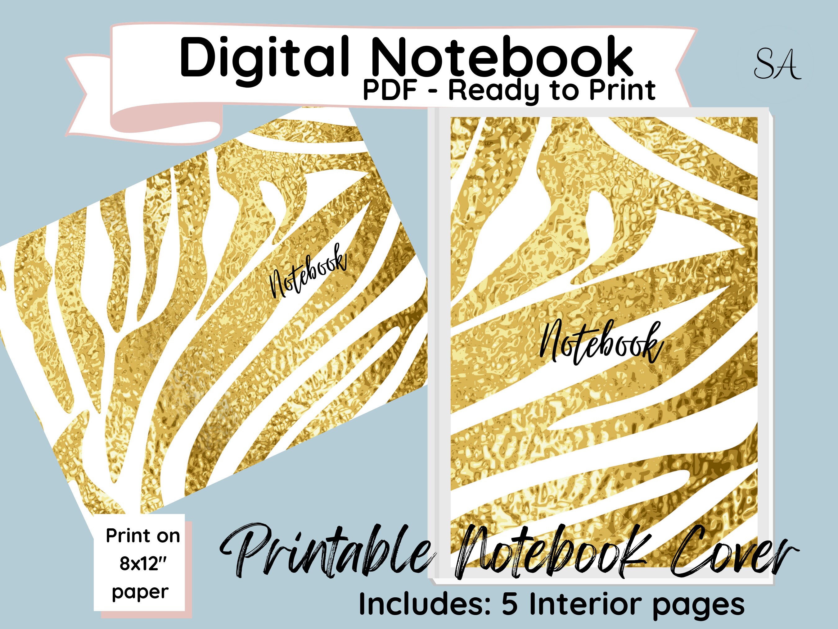 Printable Diary Printable Notebook Cover Digital Note Cover Digital ...
