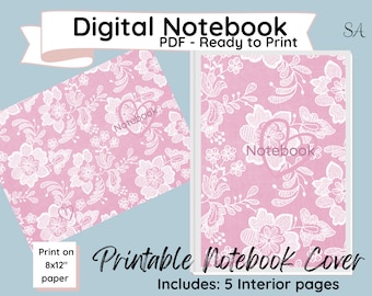 Printable Diary Printable Notebook Cover Digital Note Cover Digital ...