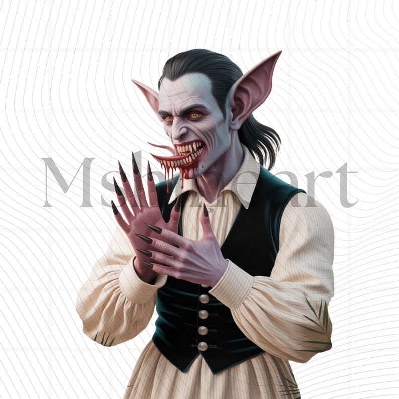 16 Vampire Halloween Clipart | Blood Dripping Fangs Cartoon PNG - Etsy