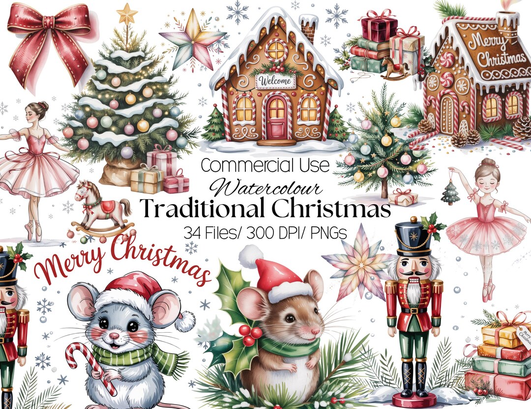 34 Traditional Christmas Clip Art - MSHIHEART - Etsy