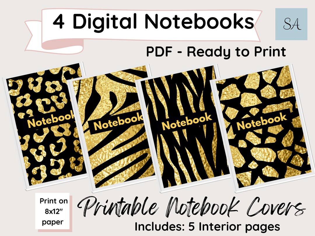 Printable Notebook Covers | Digital Note Covers | Digital Notebook ...