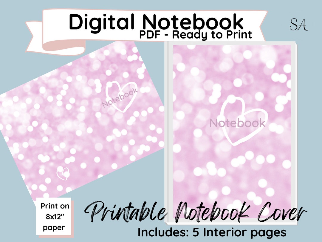Printable Notebook Cover | Digital Note Cover | Digital Notebook Cover ...