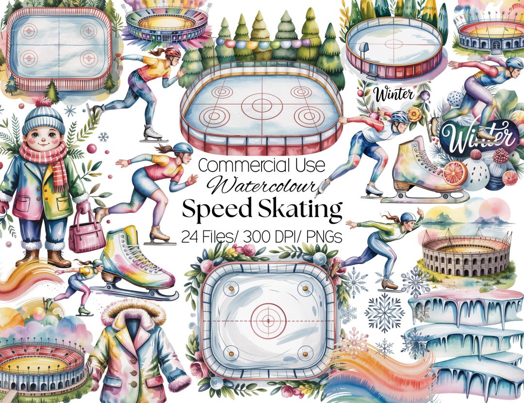 24 Speed Skating Clipart – Speed Skaters, Racing Skates, Aerodynamic ...