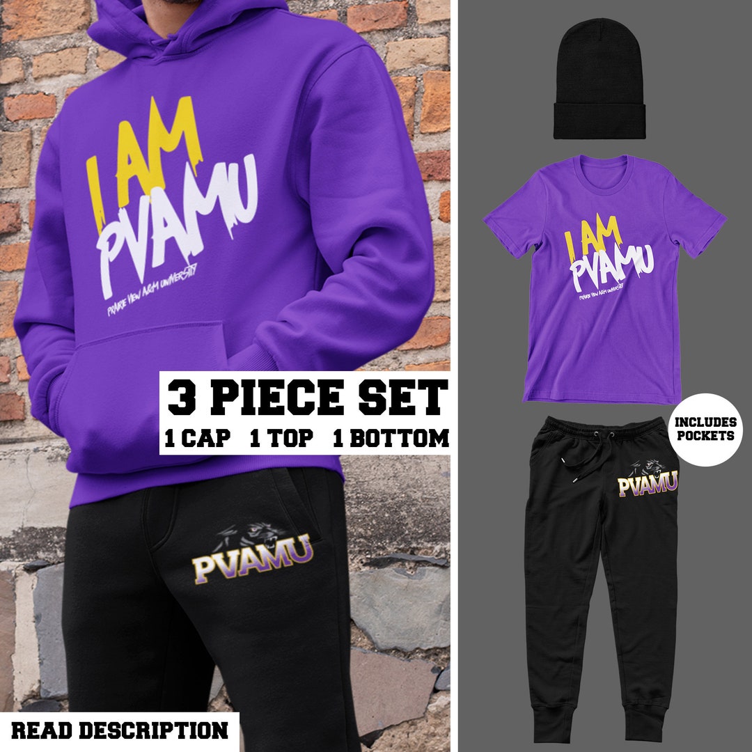 I Am PVAMU (3 Piece Set Purple - 1 Cap, 1 Top, 1 Bottom) -prairie View ...