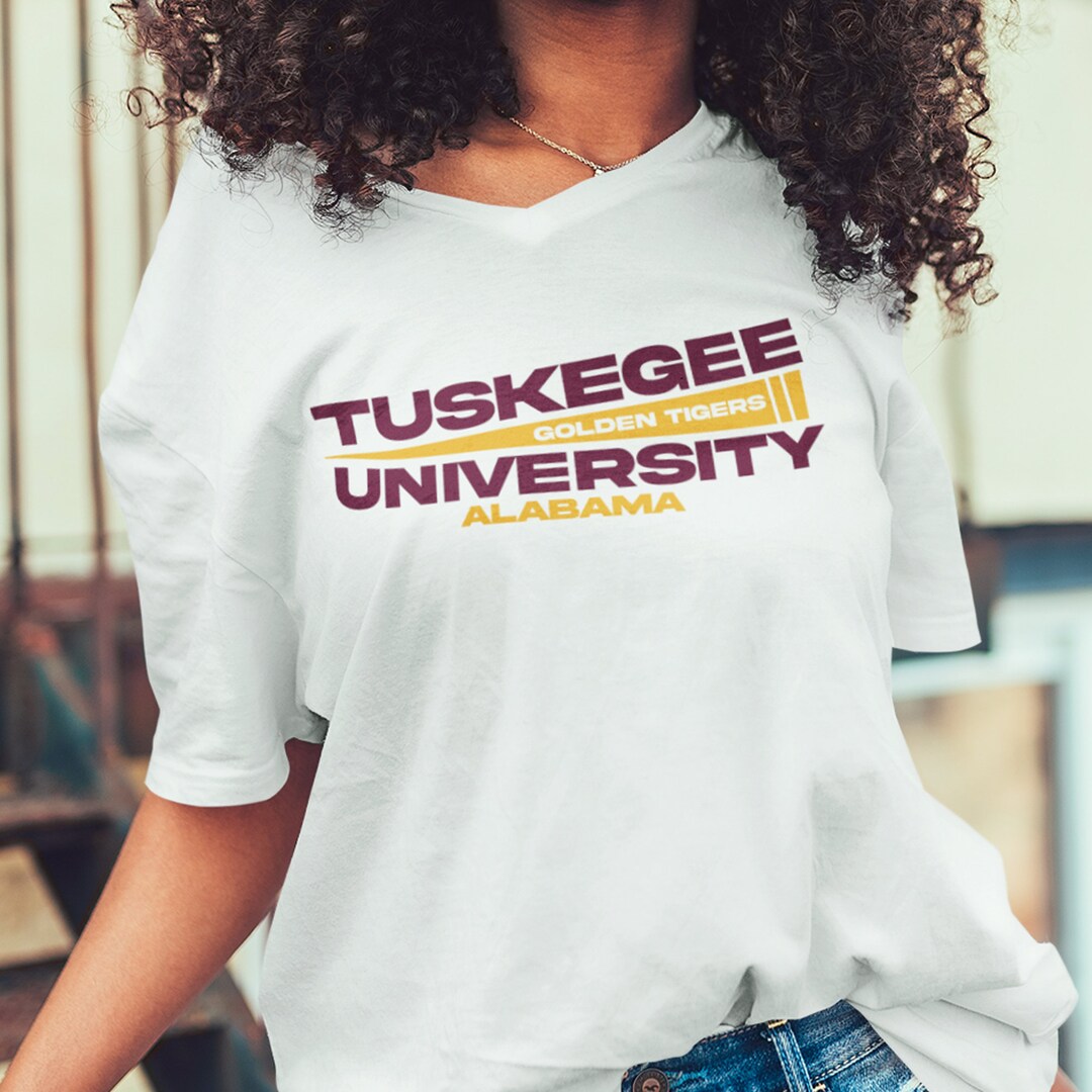 Tuskegee Golden Tigers Flag Ed. (v-neck) - HBCU Tuskegee Univ Apparel, Tuskegee Alumni Tee ...
