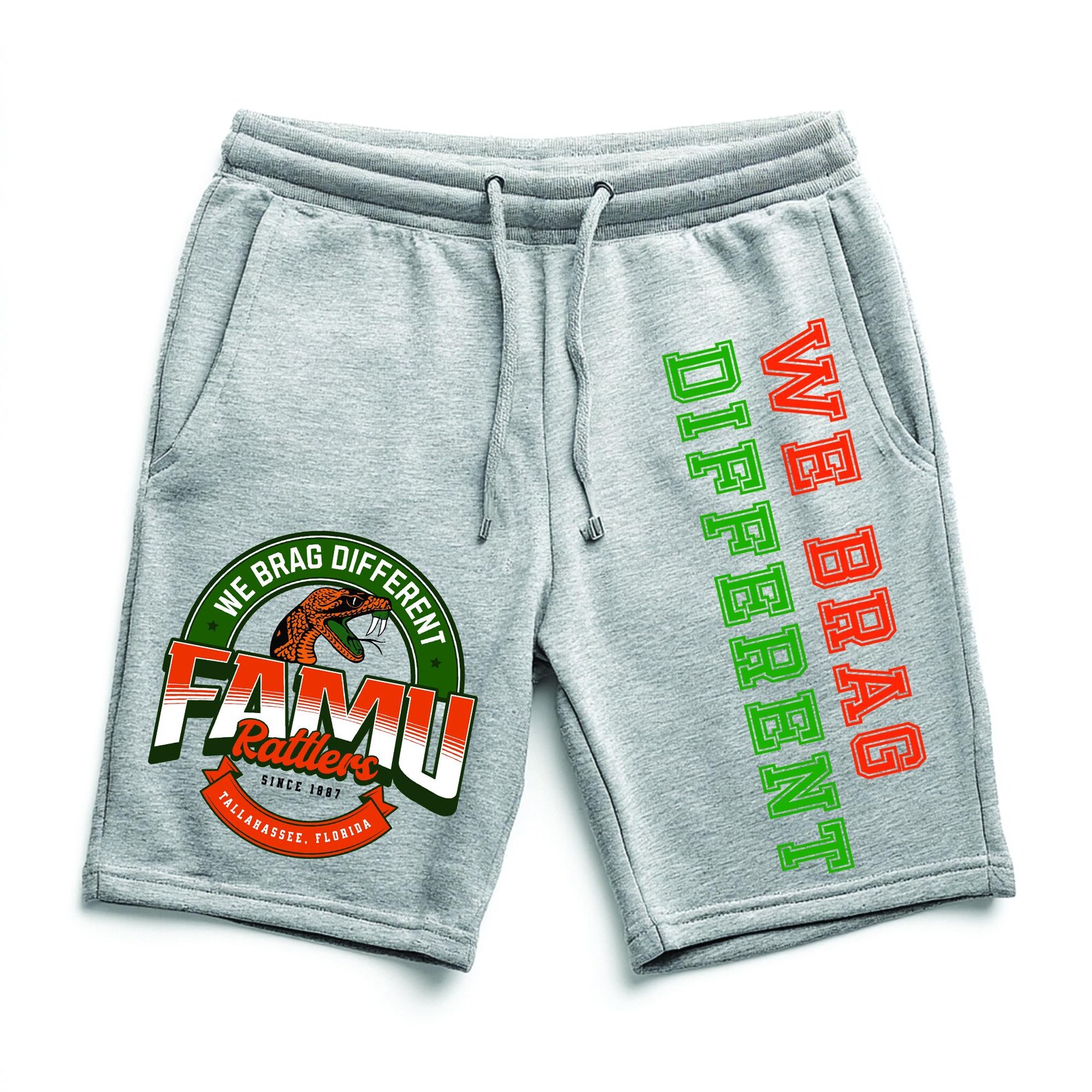 FAMU "we Brag Different" (gray Heather Shorts) - HBCU Activewear ...