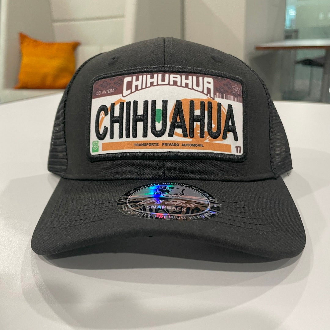Chihuahua License Plate (black Embroidered Cap) - Chihuahua Mexico ...