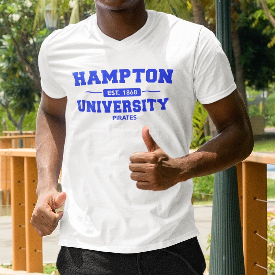 Hampton (v-neck) - Hampton Pirates, Vintage Hampton U Apparel, Hampton ...