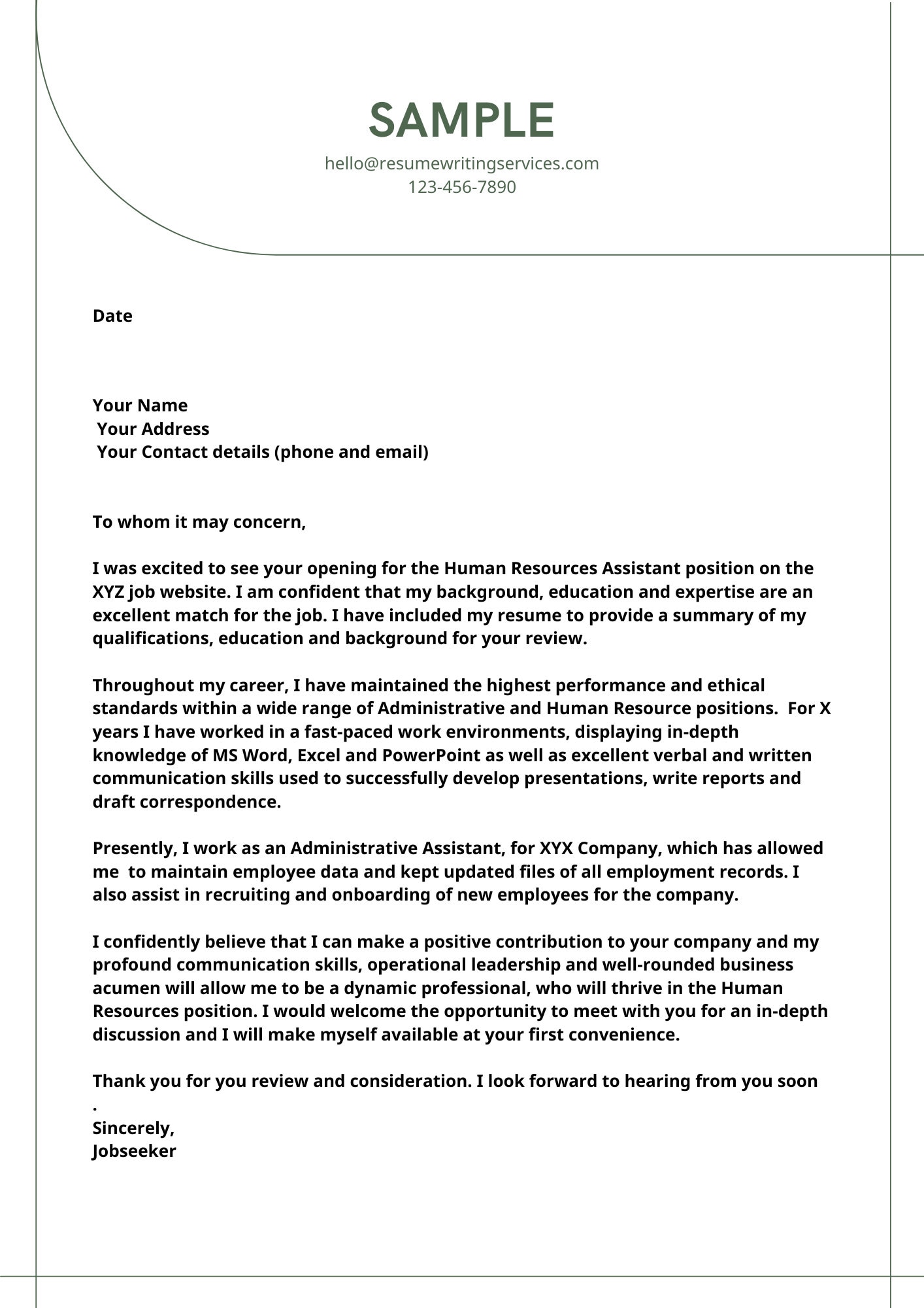 Cover Letter Templatesimple Cover Letter Editable Cover | Etsy