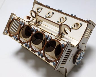 Beer Engine Beer V8 Beer Carrier Beer Caddy Laser Cut File DXF, SVG ...