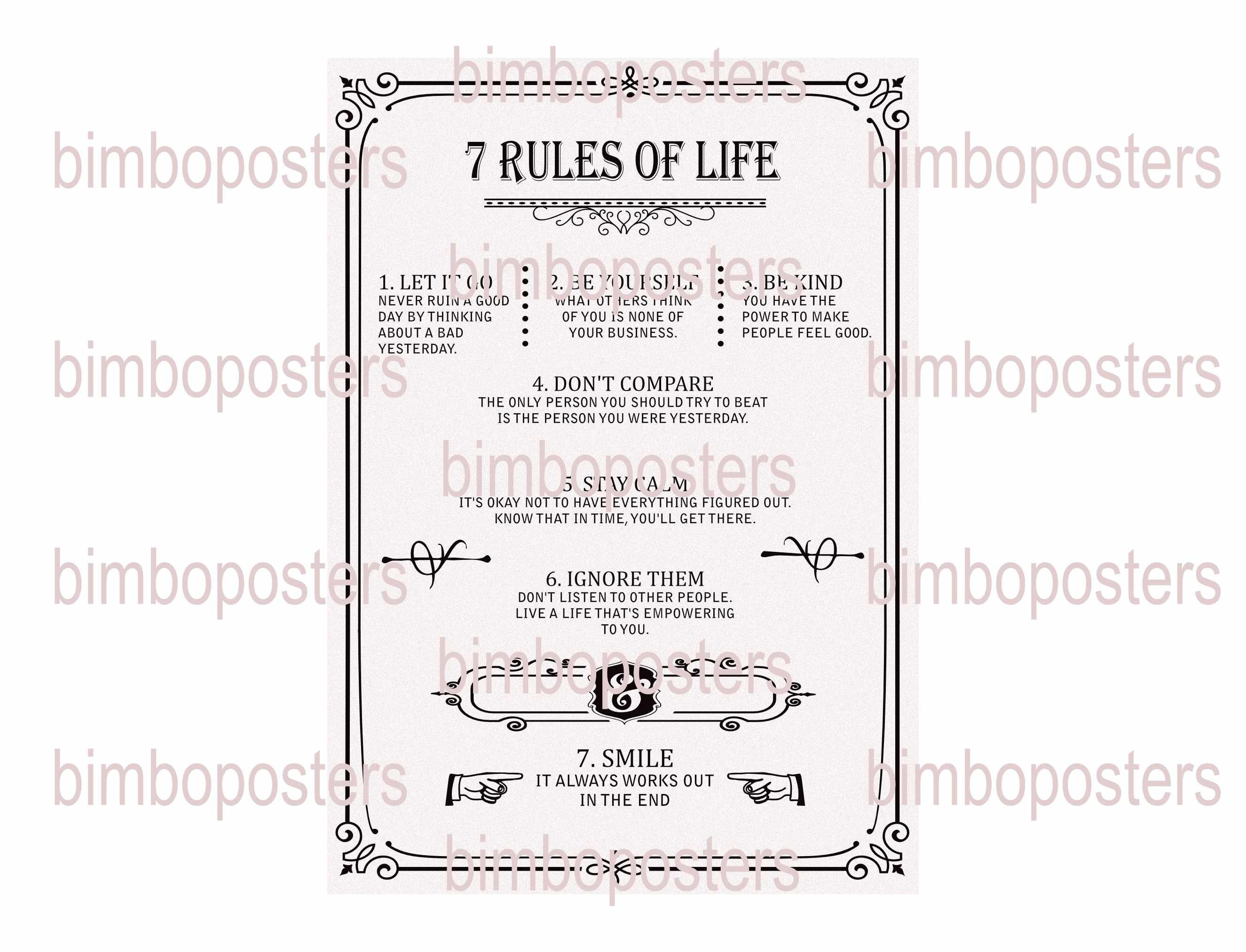 7 Rules of Life Svg, 7 Rules of Life Motiviational, 7 Rules of Life ...