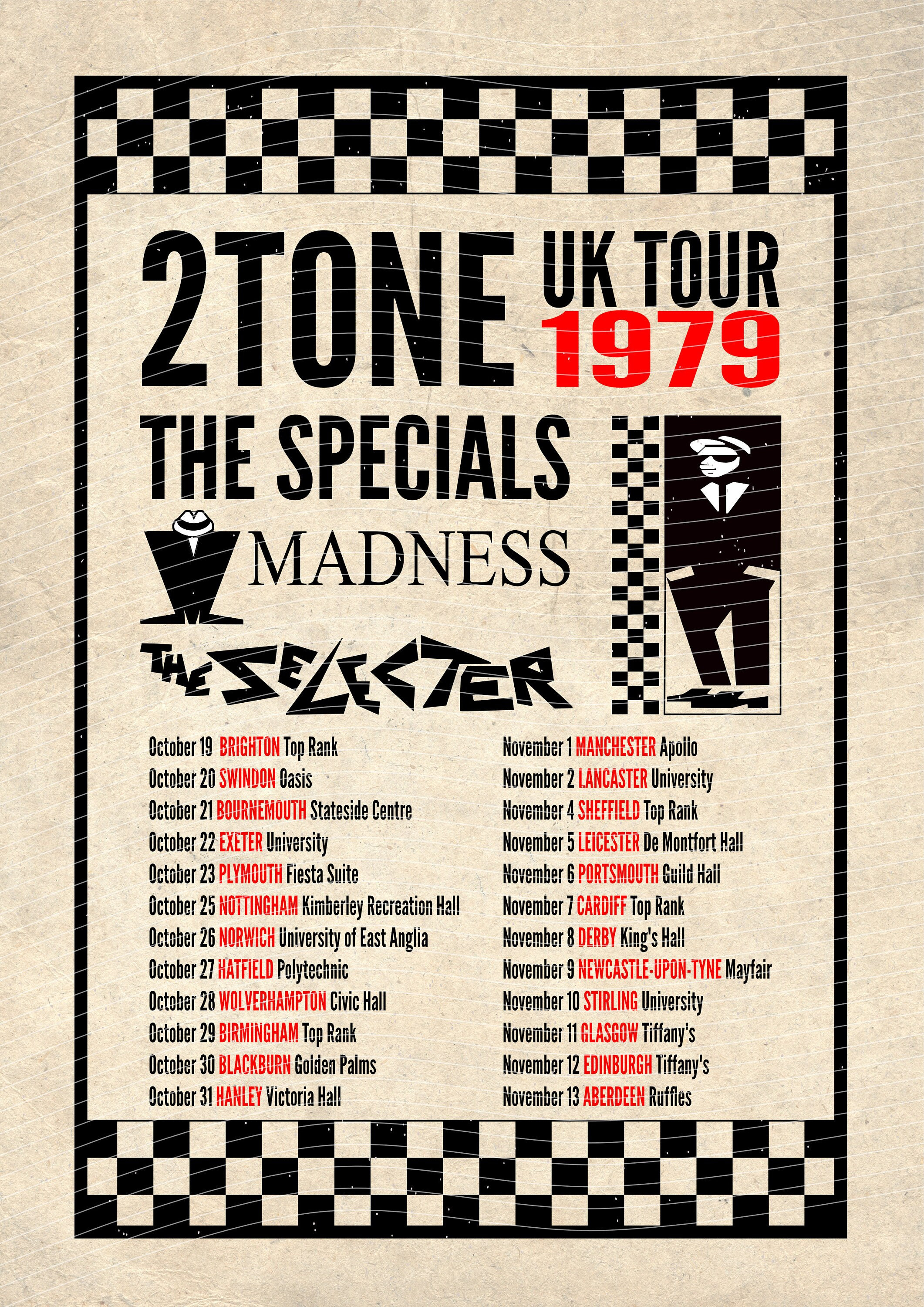 TWO TONE Tour 1979, The Specials, Madness, The Selecter, Reimagined UK ...