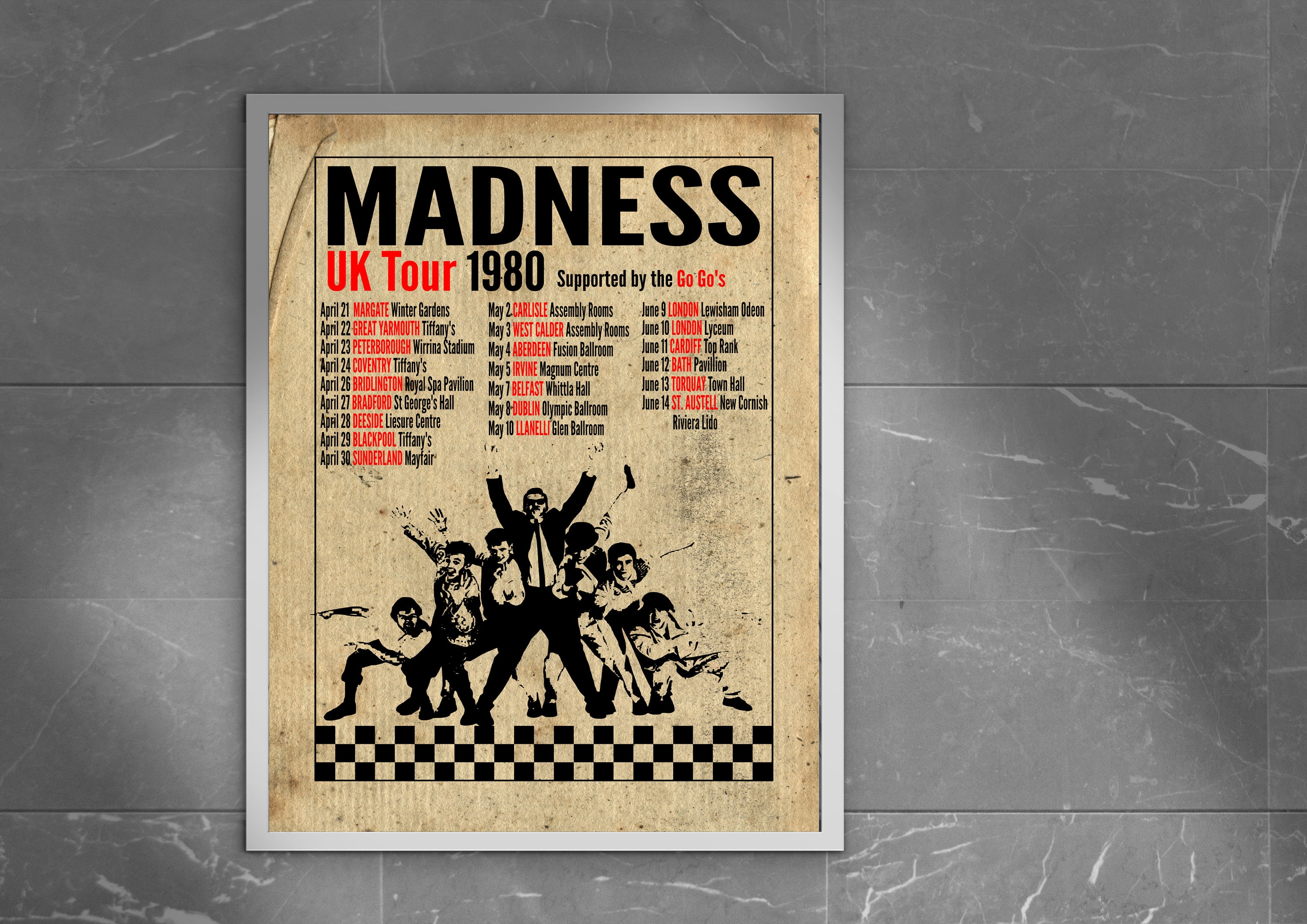 MADNESS Reimagined 1980 UK Tour Poster A3 and A4 Png, Pdf, Jpg - Etsy