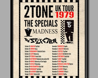 TWO TONE the Specials Madness 1979 UK Tour Poster A3 Size. - Etsy UK
