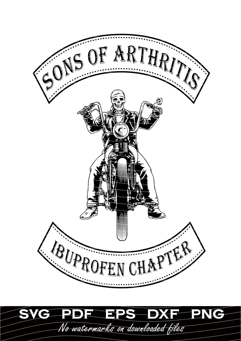 Sons Of Arthritis Motorcycle Bikers Club T Shirt Svg For Cricut