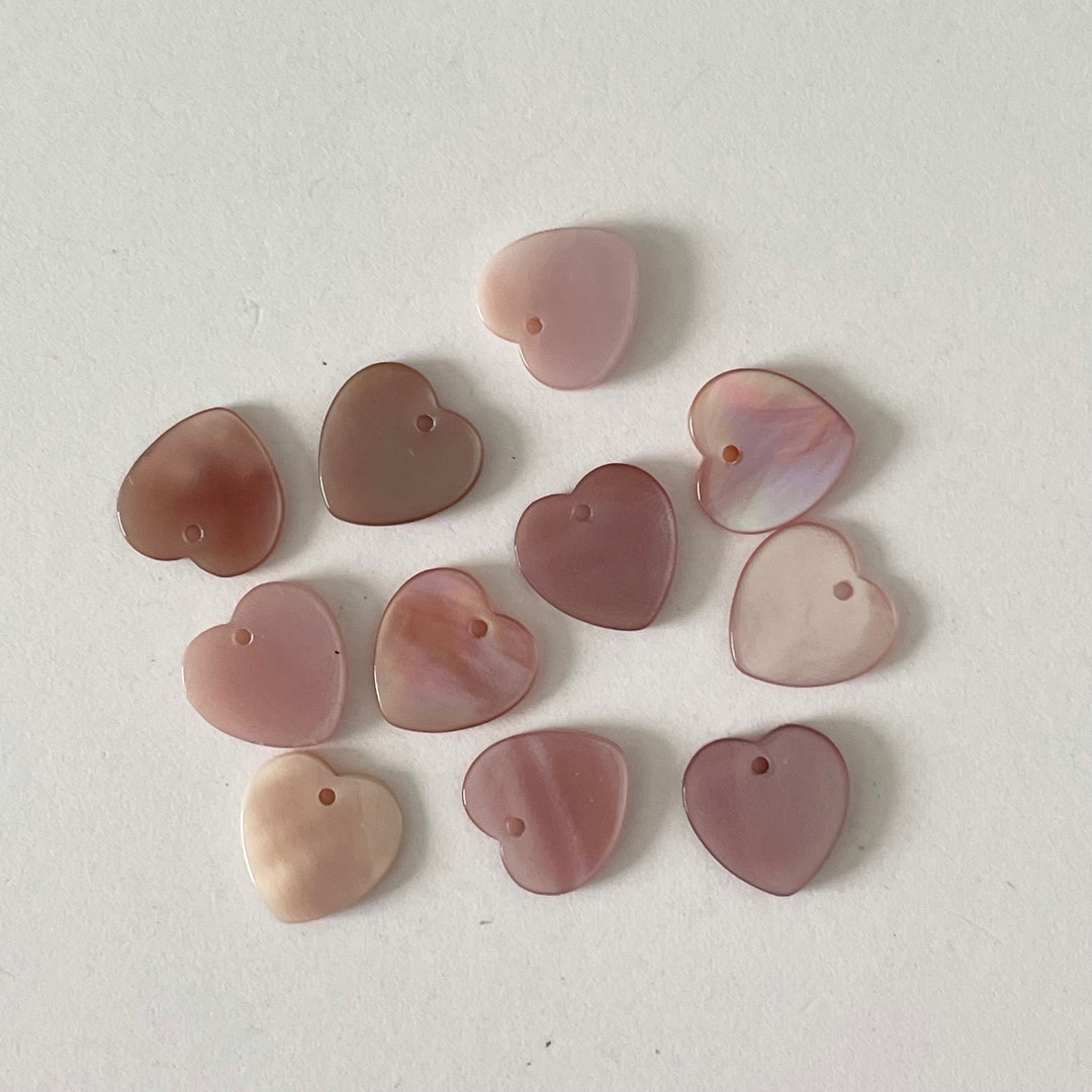 Pink Heart Shell Charms_lot of 28 - Etsy