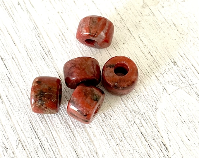 Large Hole Stone Beads_rust Jasper - Etsy