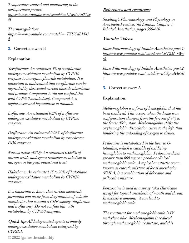 Basic Anesthesia Questions #1 - Etsy