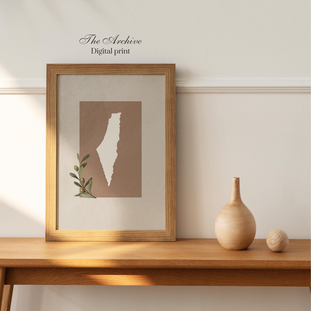 Modern Palestine Poster Printable Palestine Map Simple Palestine ...