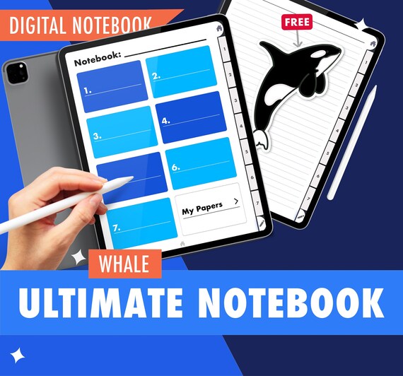 Blue Digital Notebook Goodnotes Blue Notebook Digital | Etsy