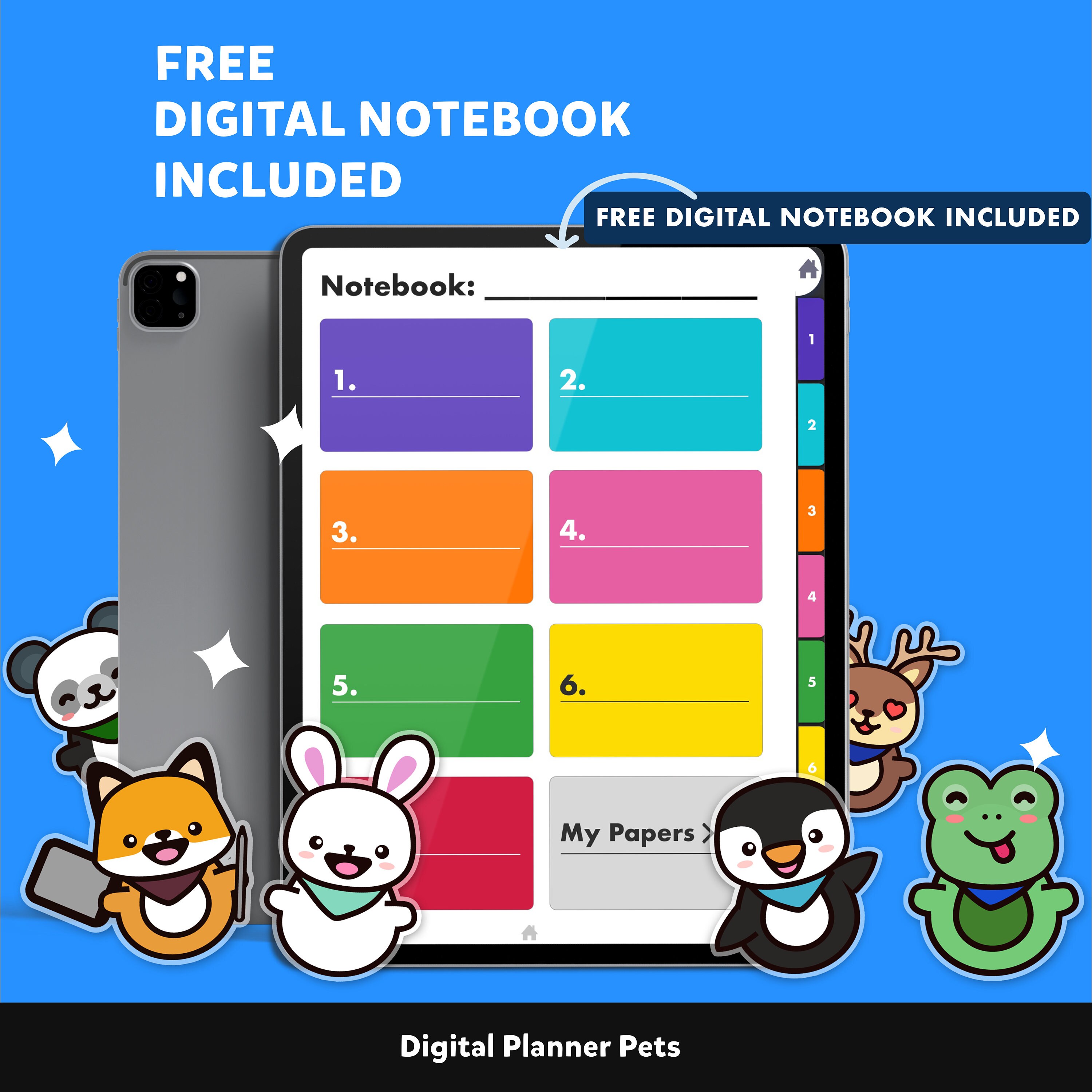 MEGA Animal Digital Sticker Pack, PNG Files of Digital Stickers ...