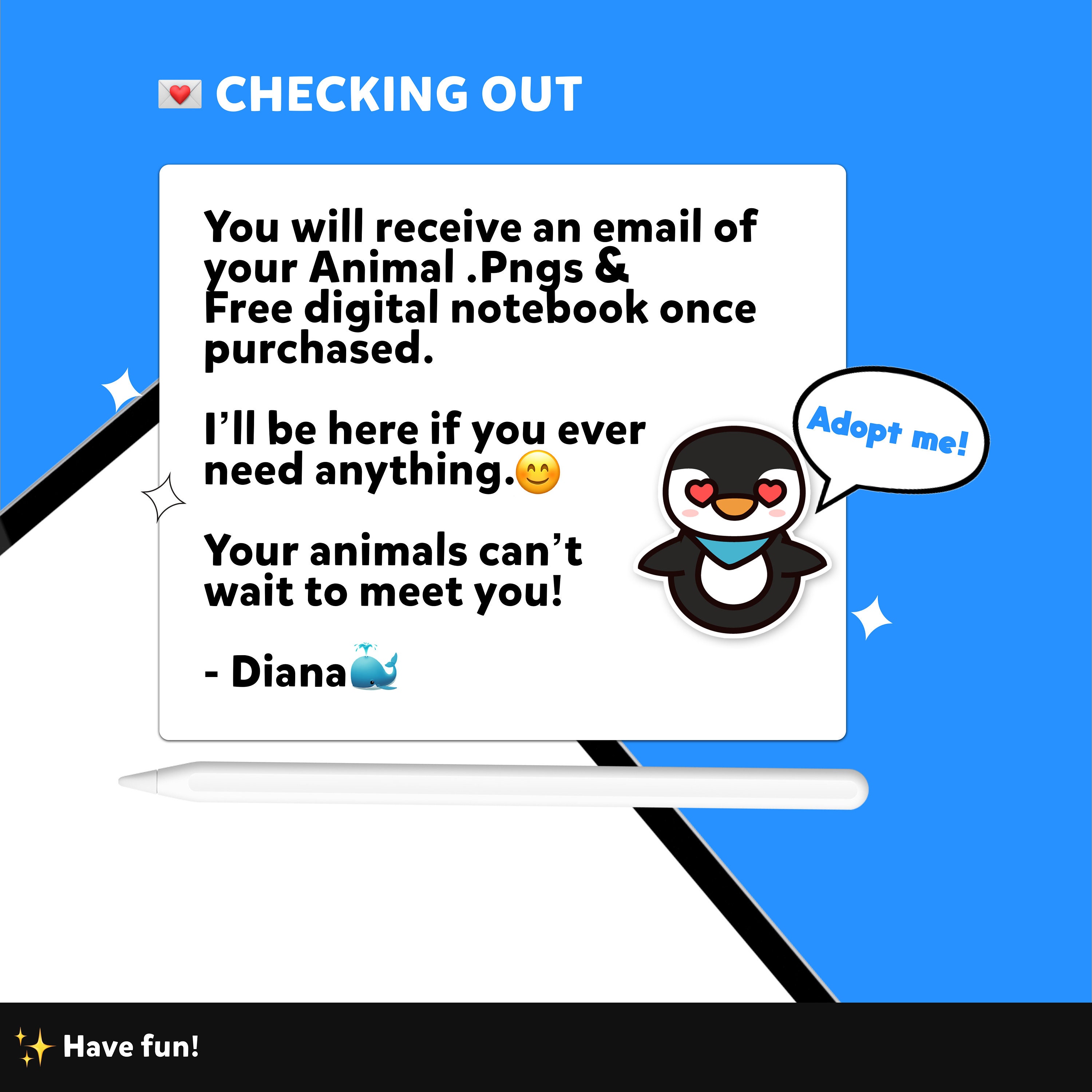 MEGA Animal Digital Sticker Pack, PNG Files of Digital Stickers ...