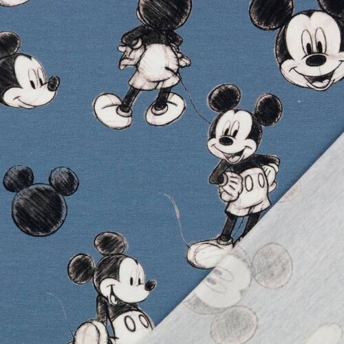 Mickey Mouse Fabric by the Yard Disney Printed Cotton Grey - Etsy