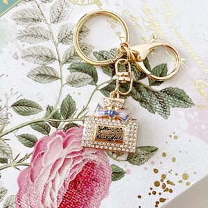 Rhinestone Perfume Bottle Keychain: Paris Souvenir Purse Charm - Etsy