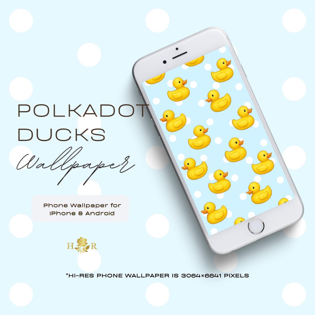 Yellow Rubber Ducks Polka Dot Wallpaper for iPhone and Android, Cruise ...
