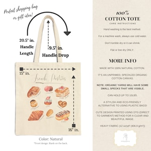 French Pastries Tote, Baking Tote, Gift for Baker, Croissants, Macarons ...