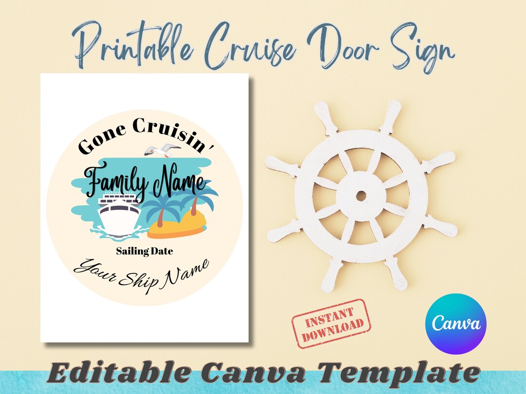 Cruise Cabin Door Sign Editable Canva Template Fill and - Etsy