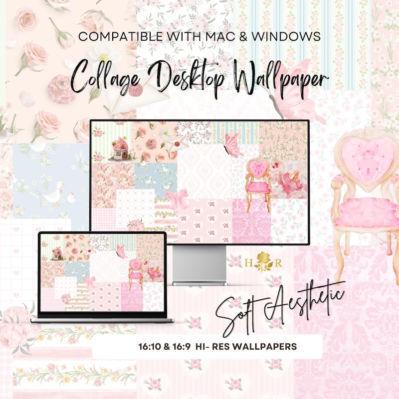 Laptop preppy backgrounds - Etsy Nederland