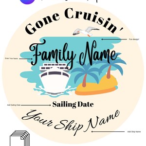 Cruise Cabin Door Sign, Editable Canva Template, Fill and Print ...