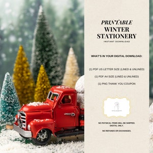 Printable Christmas Stationery, Winter Vintage Home, Christmas Letter ...