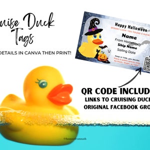 Halloween Cruise Duck Tags, Editable, Fill and Print - Etsy