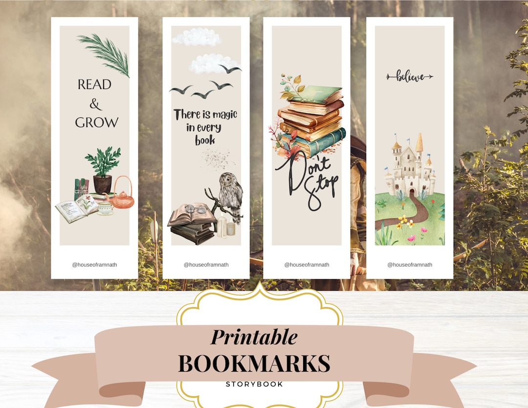 Printable Bookmarks, Digital Bookmark, Storybook Theme, Back to School ...