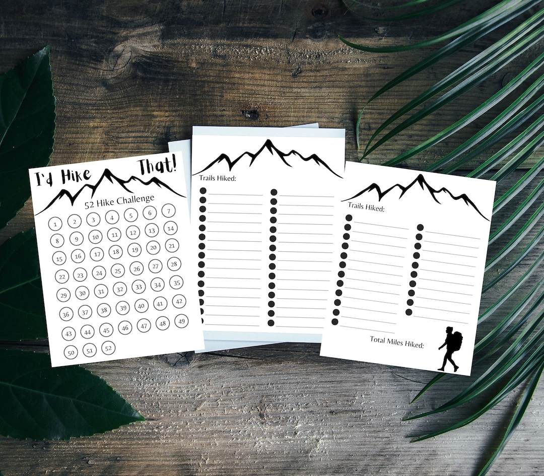 52 Hike Challenge Tracker | Printable 2023 Hike Tracker | Printable ...