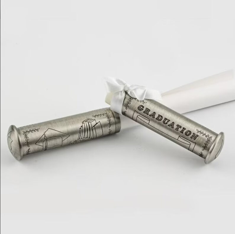 Personalized Graduation Certificate Holder: Pewtertone Keepsake Tube - Etsy