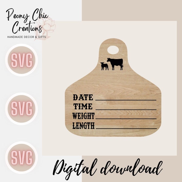 Birth Stat Cow - Etsy