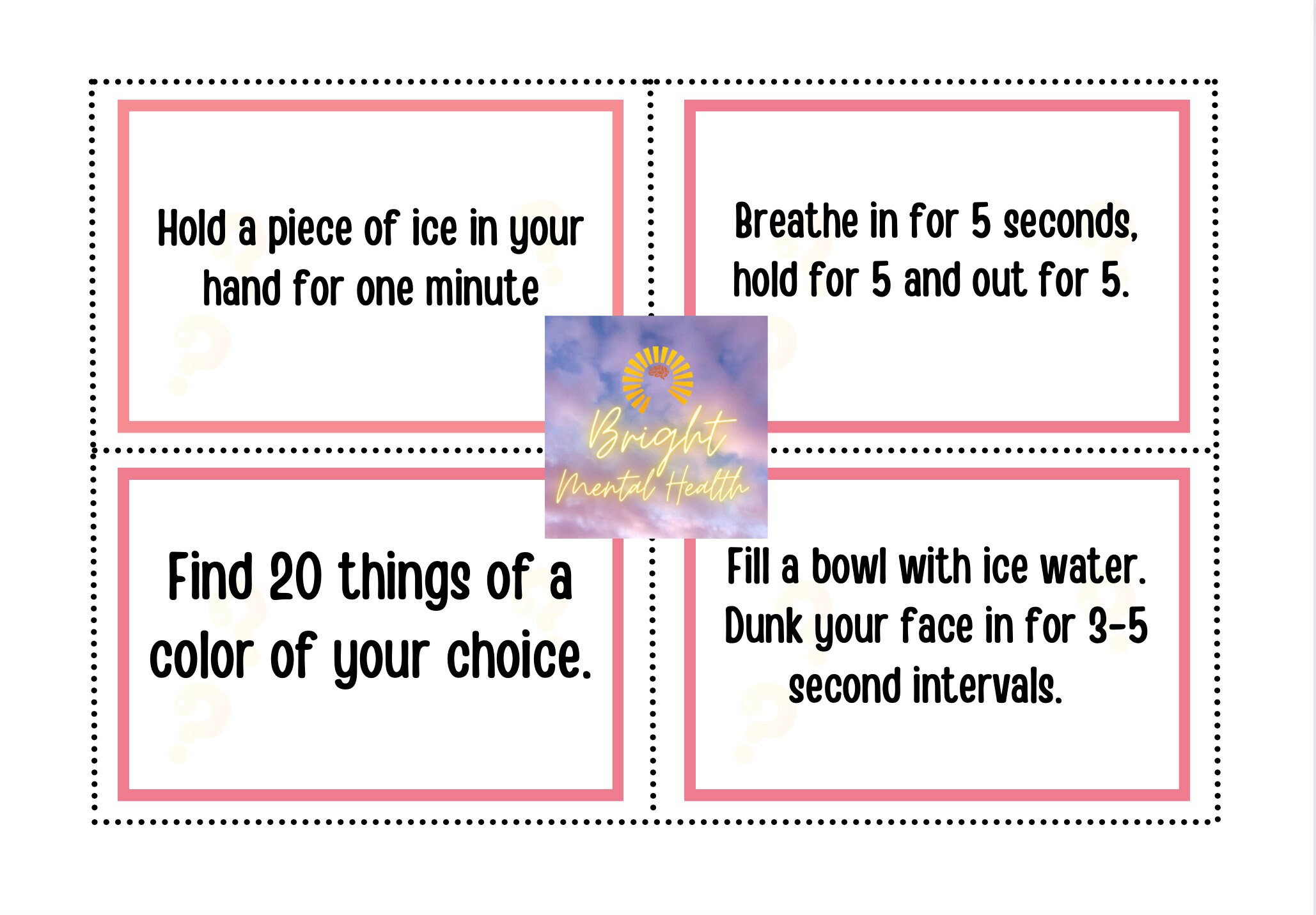 Coping Skills Cards (therapy Worksheet, Mental Health, Self-care) - Etsy