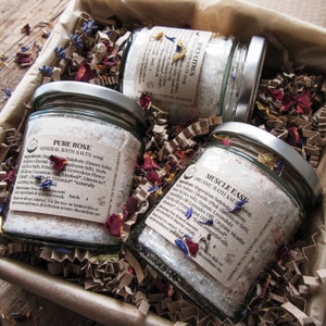 Organic Bath Salts Gift Set, Bath Soak Self Care Hamper, Zero Waste ...