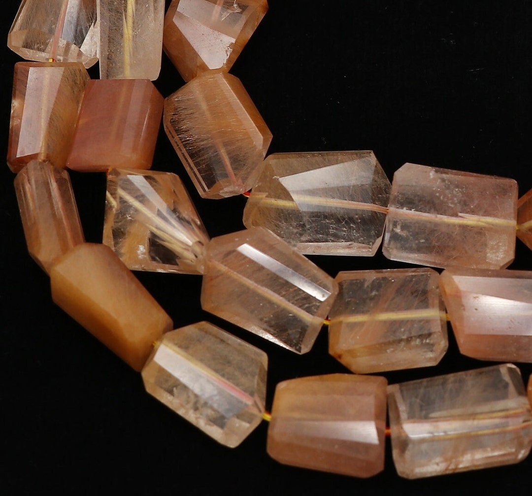 Natural Copper Rutile, Nuggets Shape Beads, Rutile Faceted Nuggets ...