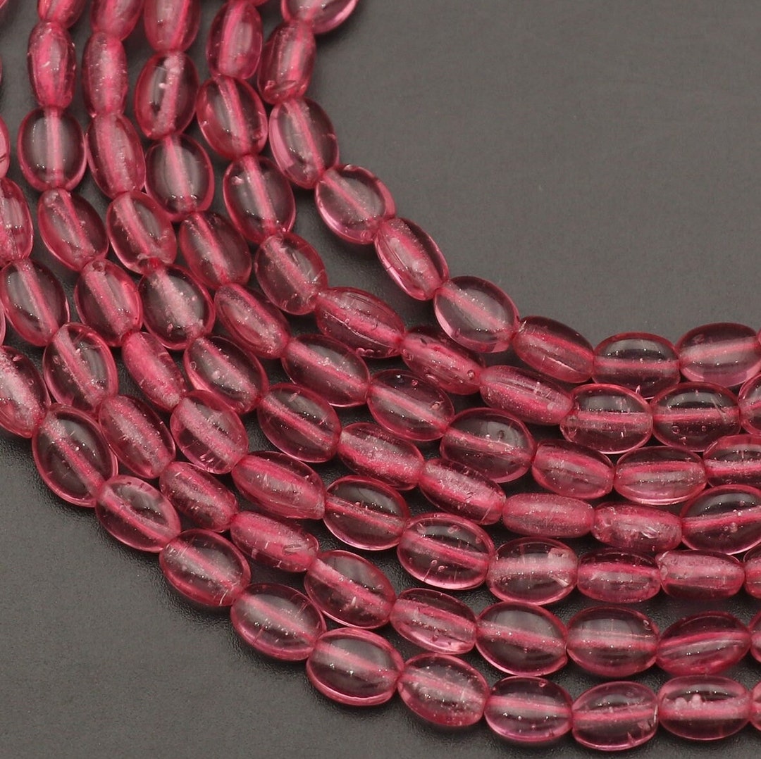 Pink Tourmaline Hydro Oval Smooth Beads, Tourmaline Oval 5x6 MM Bead ...