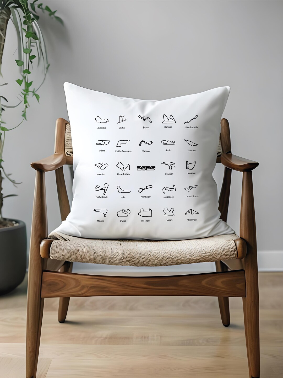 Formula 1 Races 2025 Pillow, Racing Fan Gift, Motorsport Home Decor ...